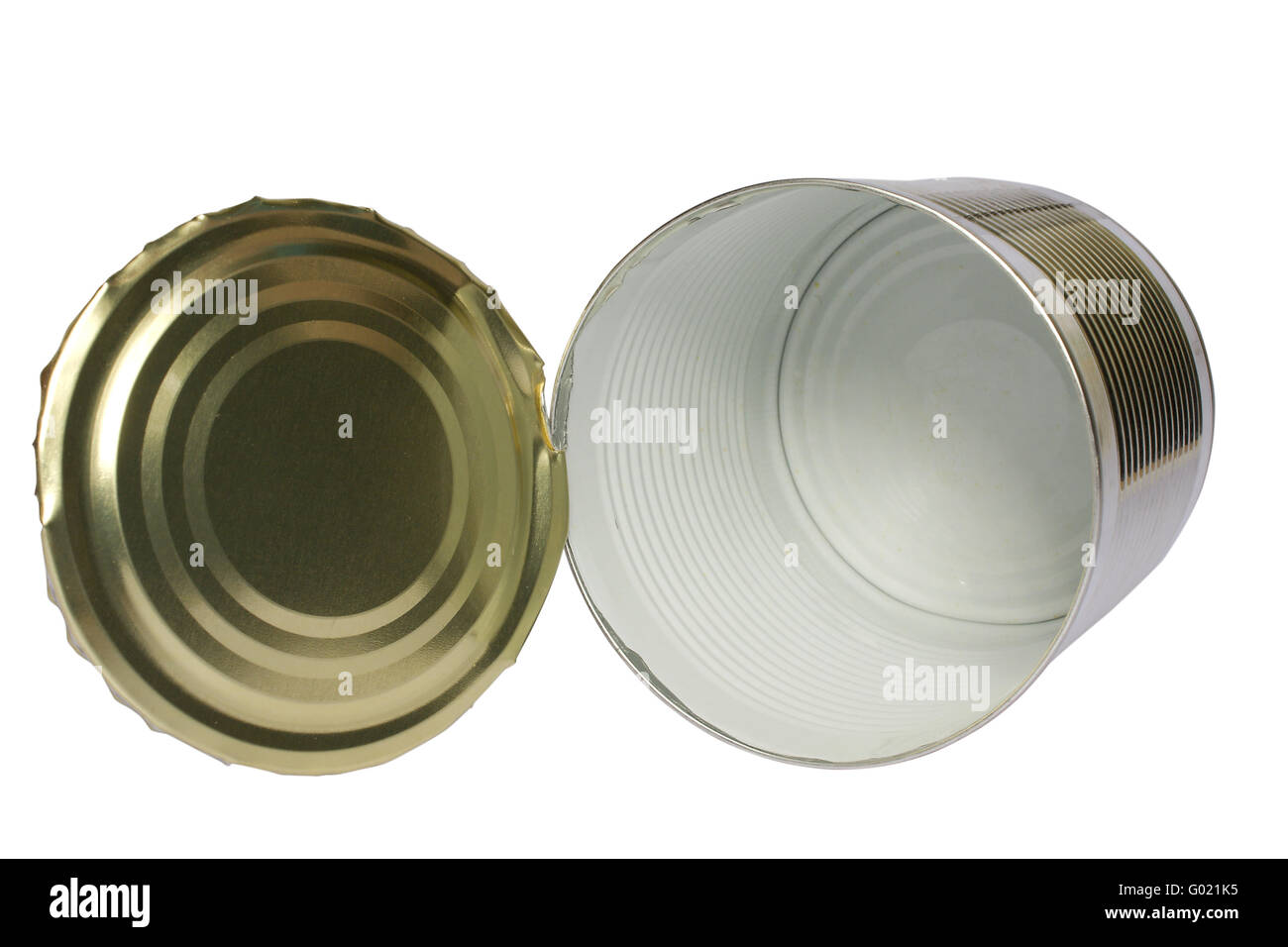 Empty can on a white background it is isolated Stock Photo - Alamy