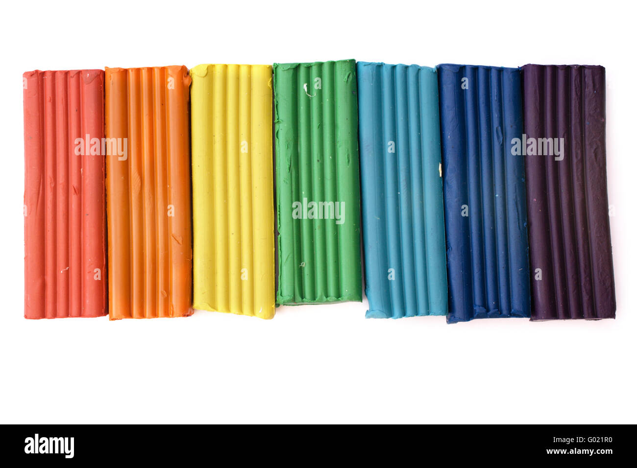 Color plasticine of colors of a rainbow isolated on white Stock Photo ...