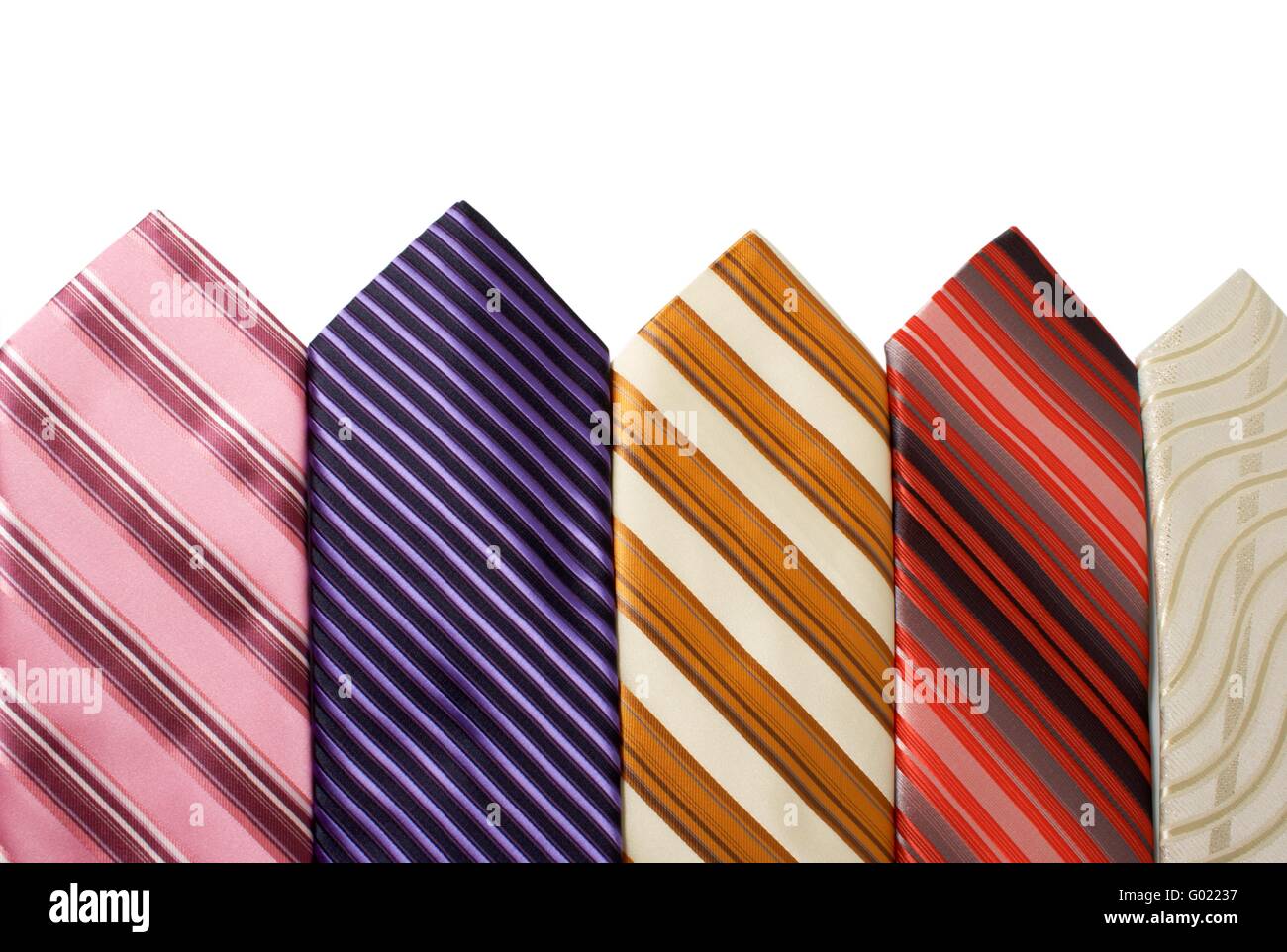 Fabric background from multi coloured striped ties Stock Photo - Alamy