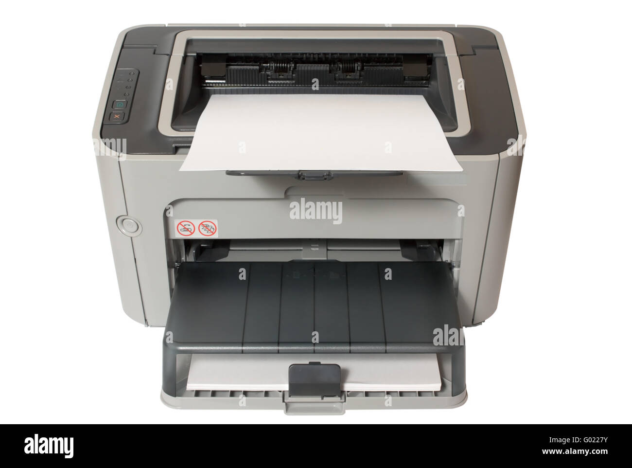 gray office laser printer isolated on white with clipping path Stock ...