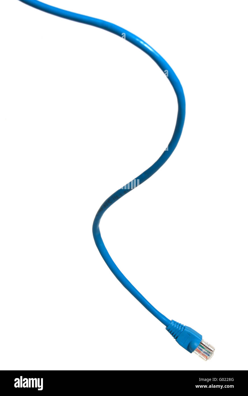 blue computer ethernet cable isolated on white background Stock Photo ...