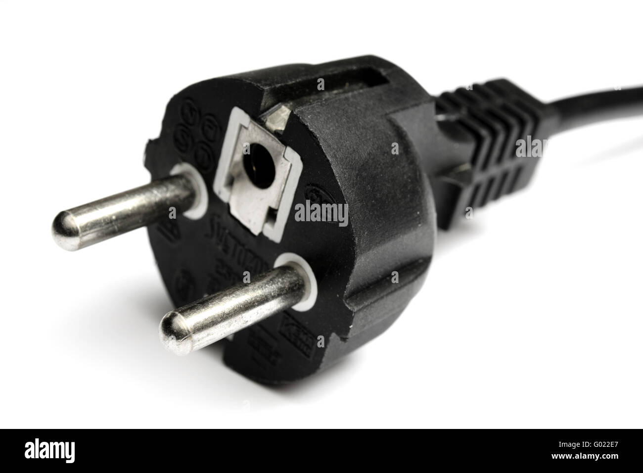 black power plug isolated on white background. Power off Stock Photo ...