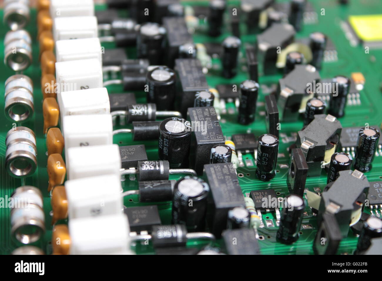 Green striped electronics circuit details in plate Stock Photo - Alamy