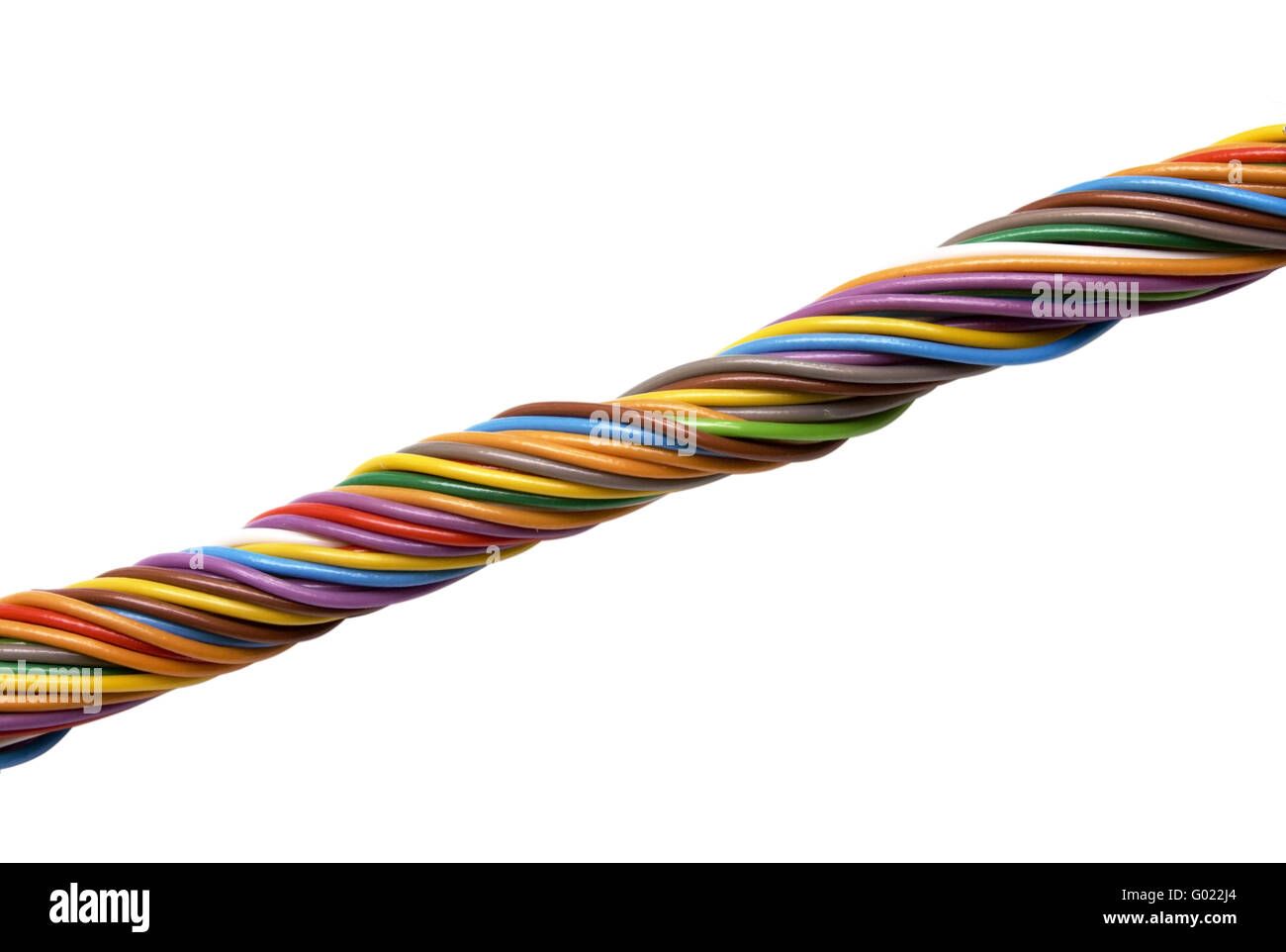 Bunch of colourful wires isolated over white background Stock Photo - Alamy