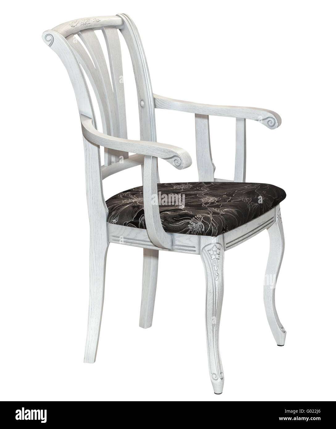 Textile classic white chair isolated Stock Photo - Alamy