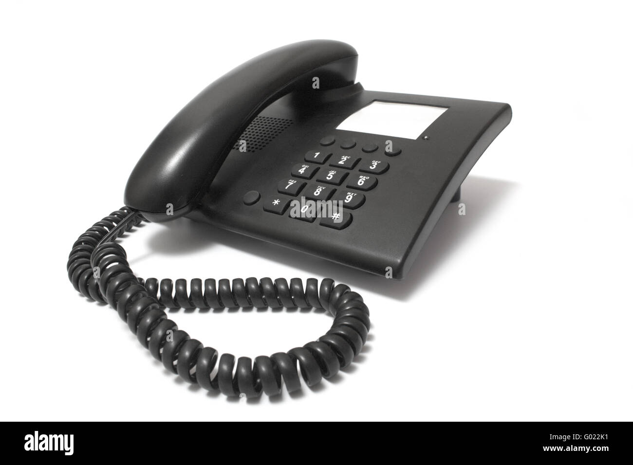 business black phone isolated on white background Stock Photo - Alamy