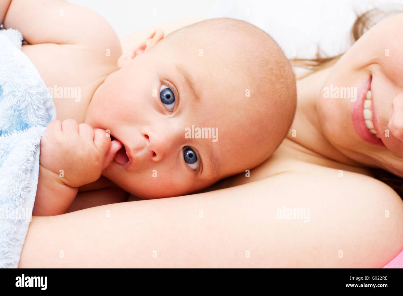 4-th month baby with his mother Stock Photo - Alamy