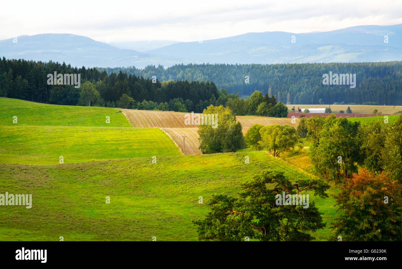 Plowed field in Czech Stock Photo - Alamy