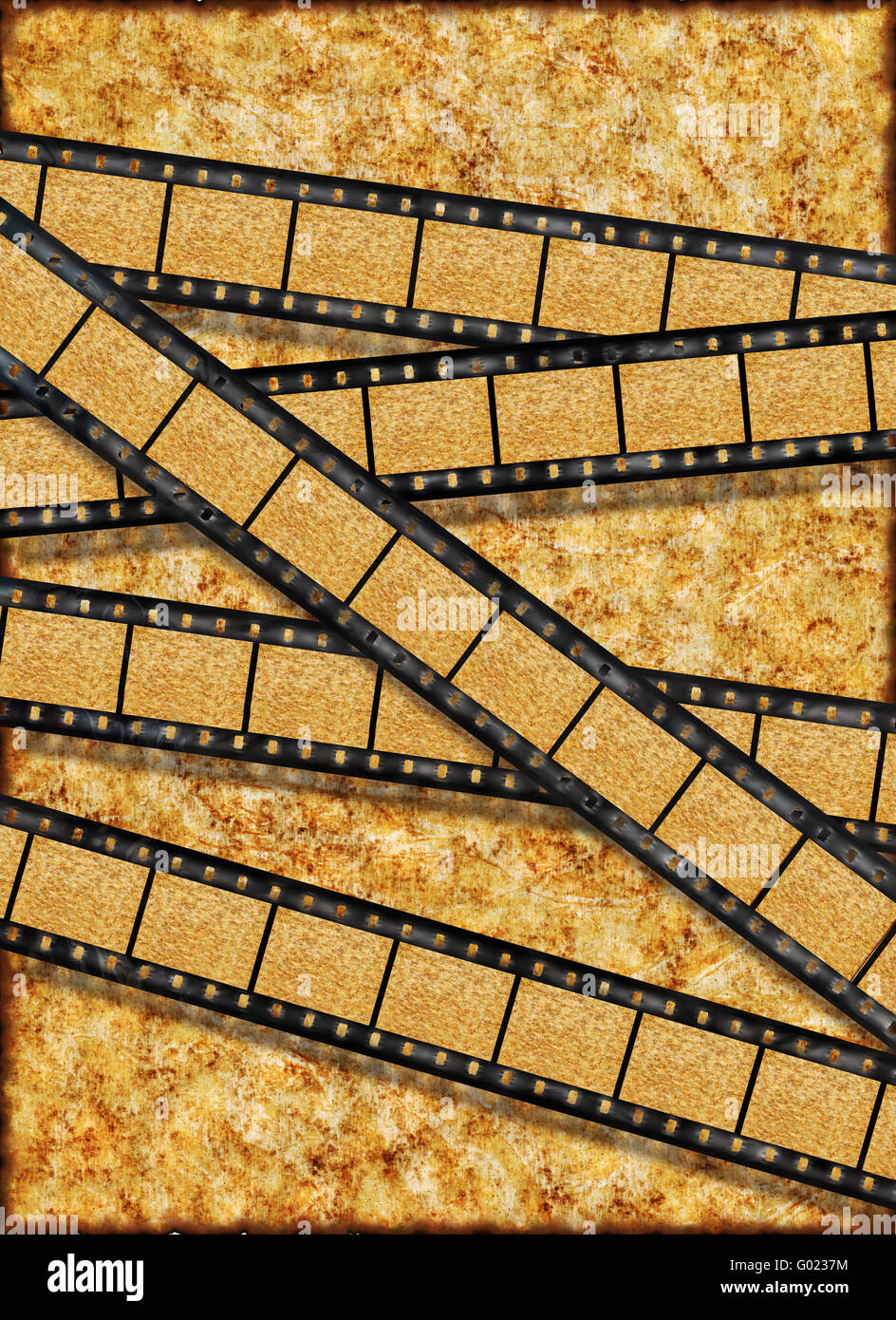 Old paper with filmstrips, vintage grunge texture Stock Photo - Alamy