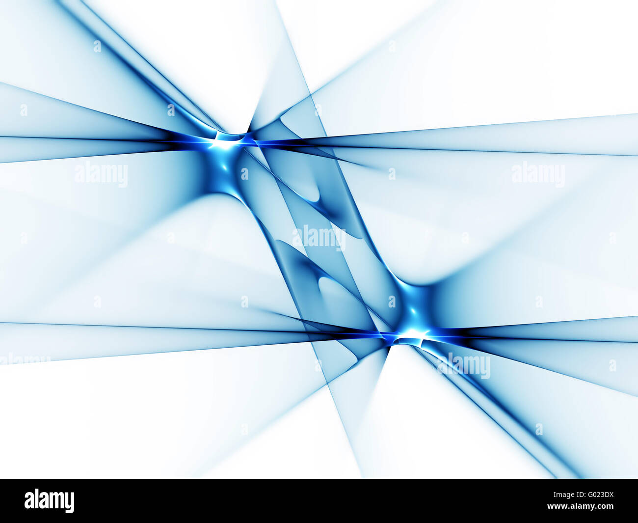 blue abstract rays reflection on white background Stock Photo - Alamy