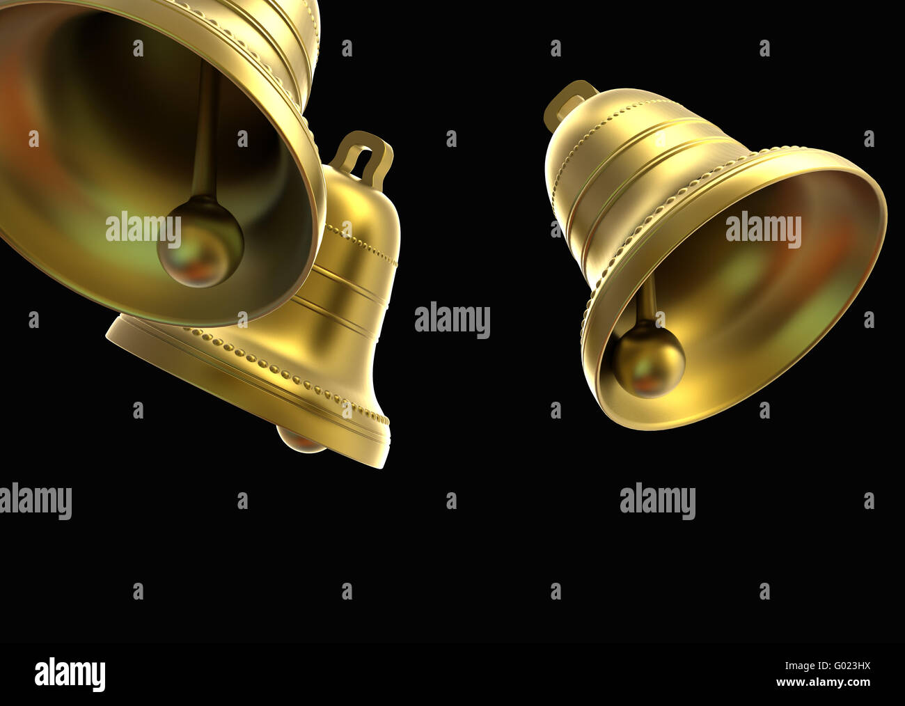 Golden easter bell isolated on white background Stock Photo - Alamy