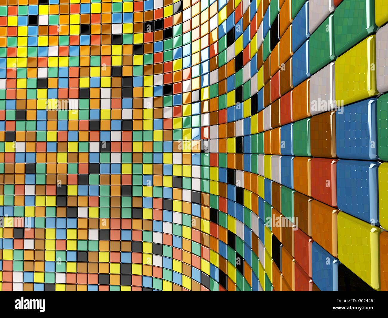 Wall of mosaic Stock Photo - Alamy