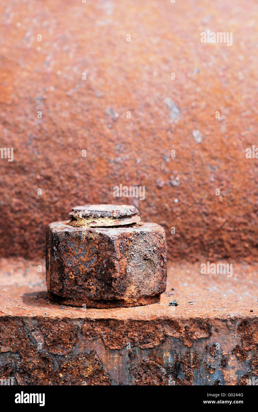 Corroded flange connection with a screw and a nut Stock Photo - Alamy