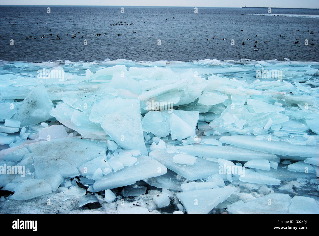 Massive stack of ice floe on the sea Stock Photo - Alamy