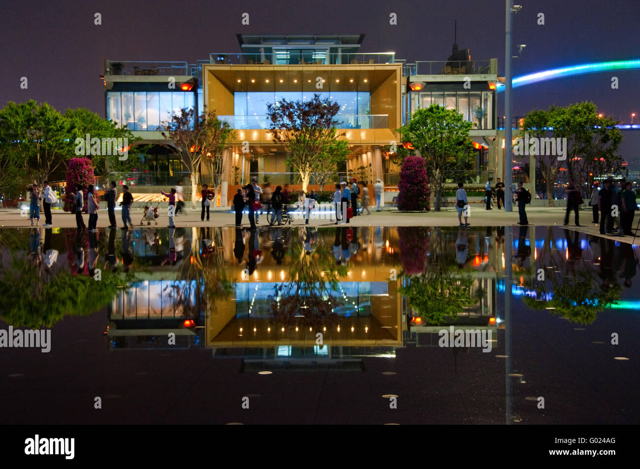 SHANGHAI - MAY 24: Reflection pavilion over water. May 24 Stock Photo ...