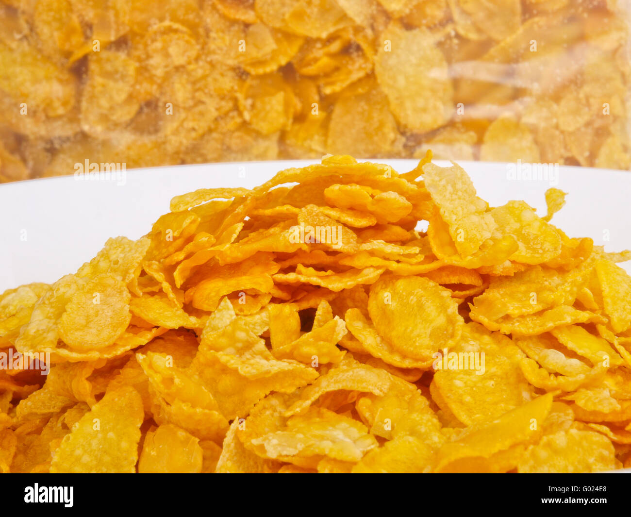 cornflakes in a bowl. Close up Stock Photo - Alamy