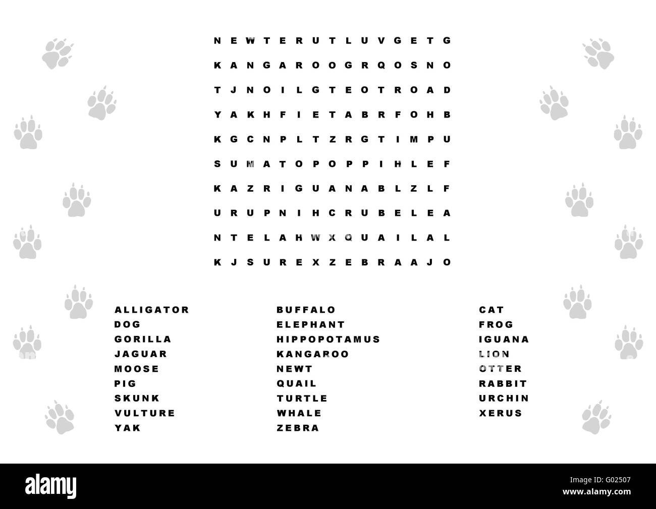 Word Search Puzzle Black and White Stock Photos & Images - Alamy