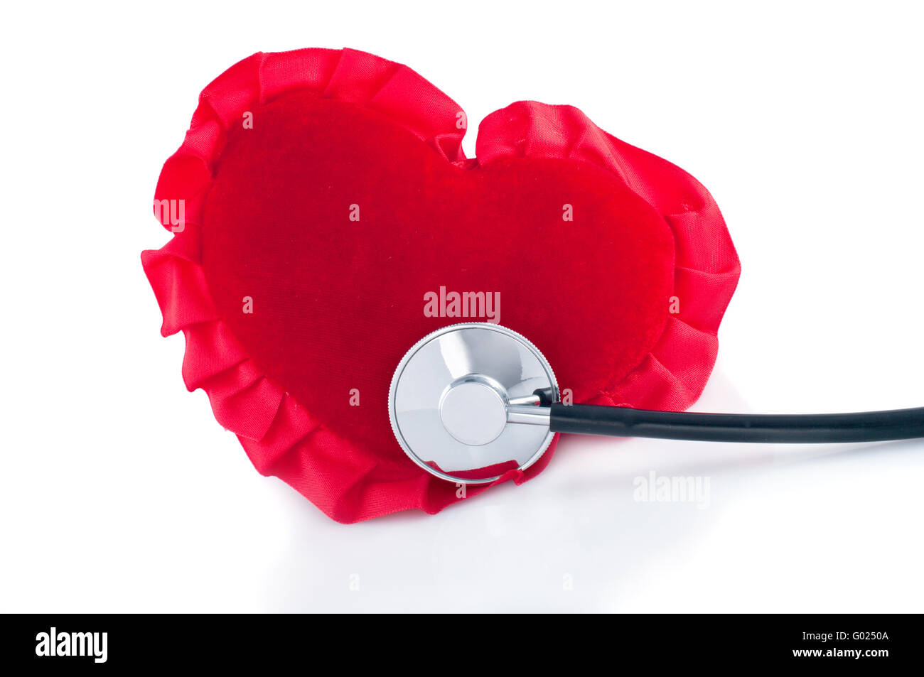 Red heart and stethoscope isolated on white background Stock Photo - Alamy