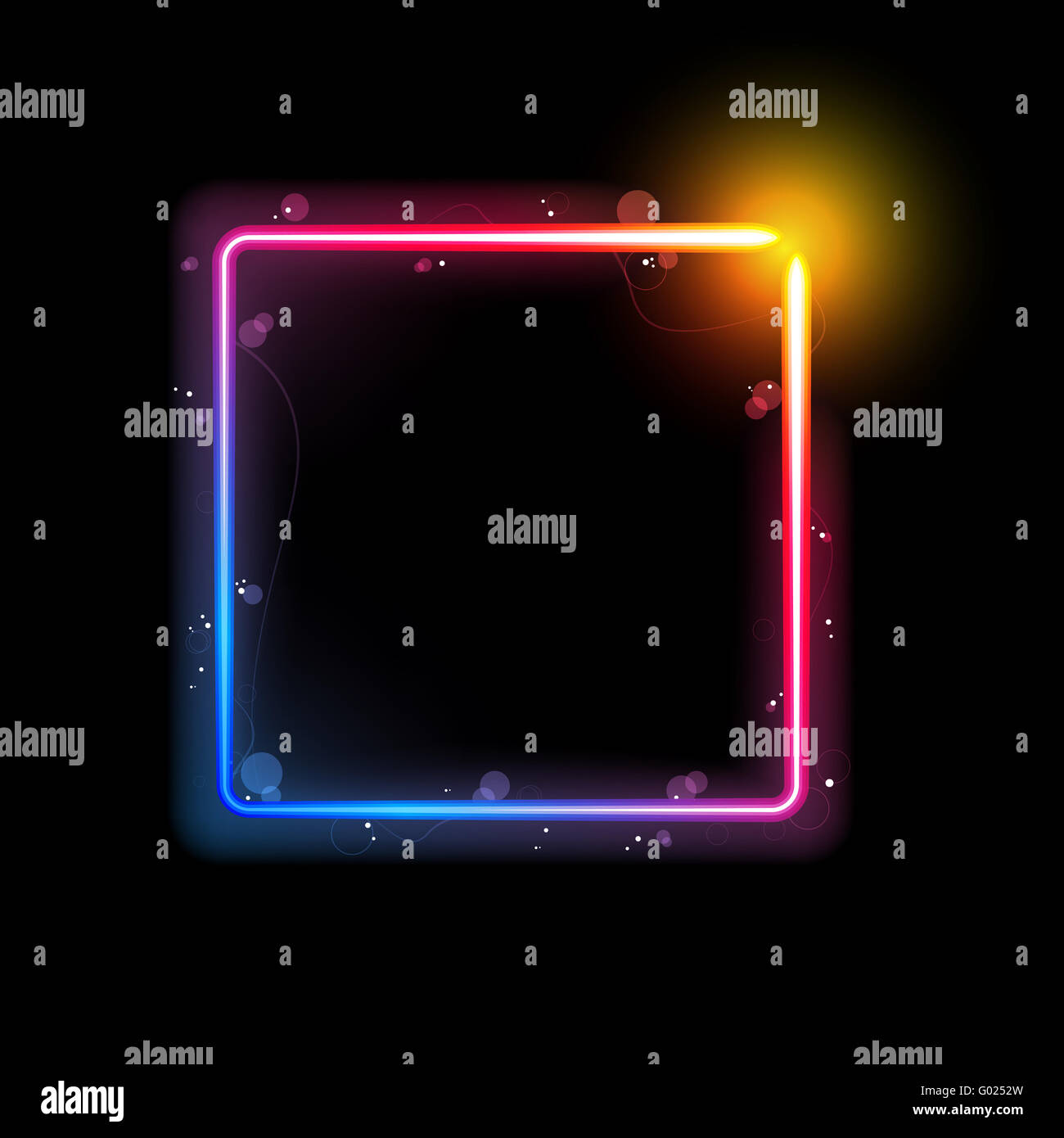 Rainbow Square Border with Sparkles and Swirls Stock Photo - Alamy