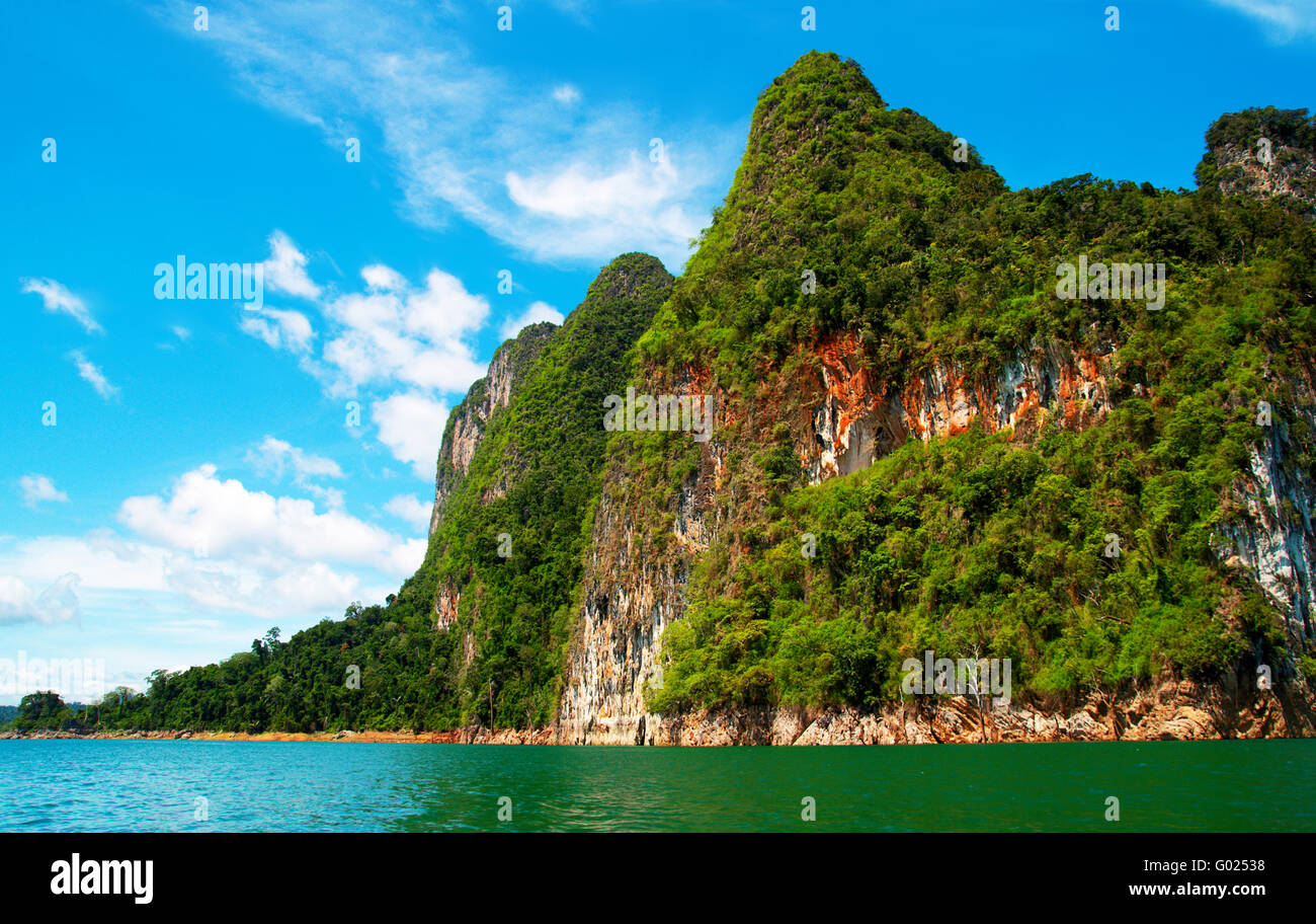 High cliffs on the tropical island Stock Photo - Alamy