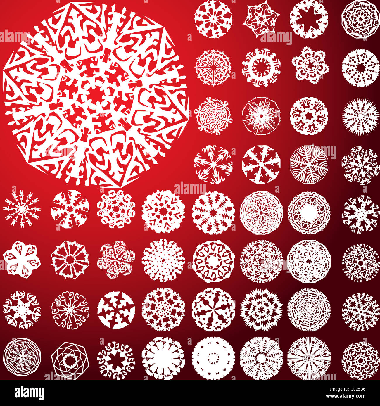 Set of 49 highly detailed complex snowflakes Stock Photo - Alamy