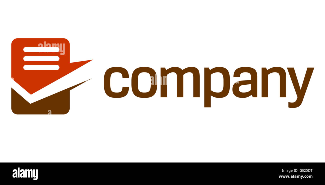 Check mark on document logo Stock Photo - Alamy