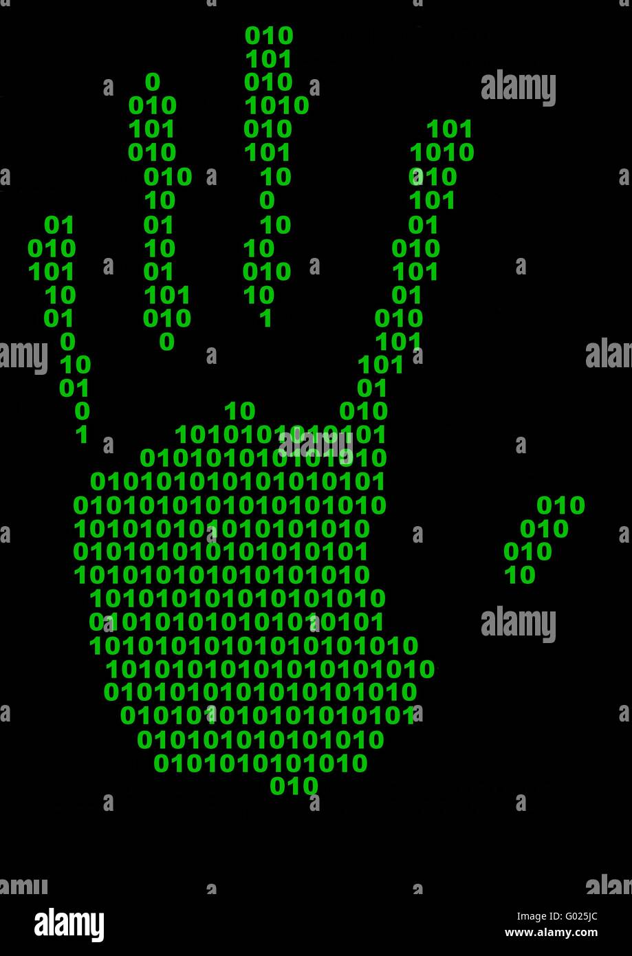 Binary Hand Print Stock Photo - Alamy