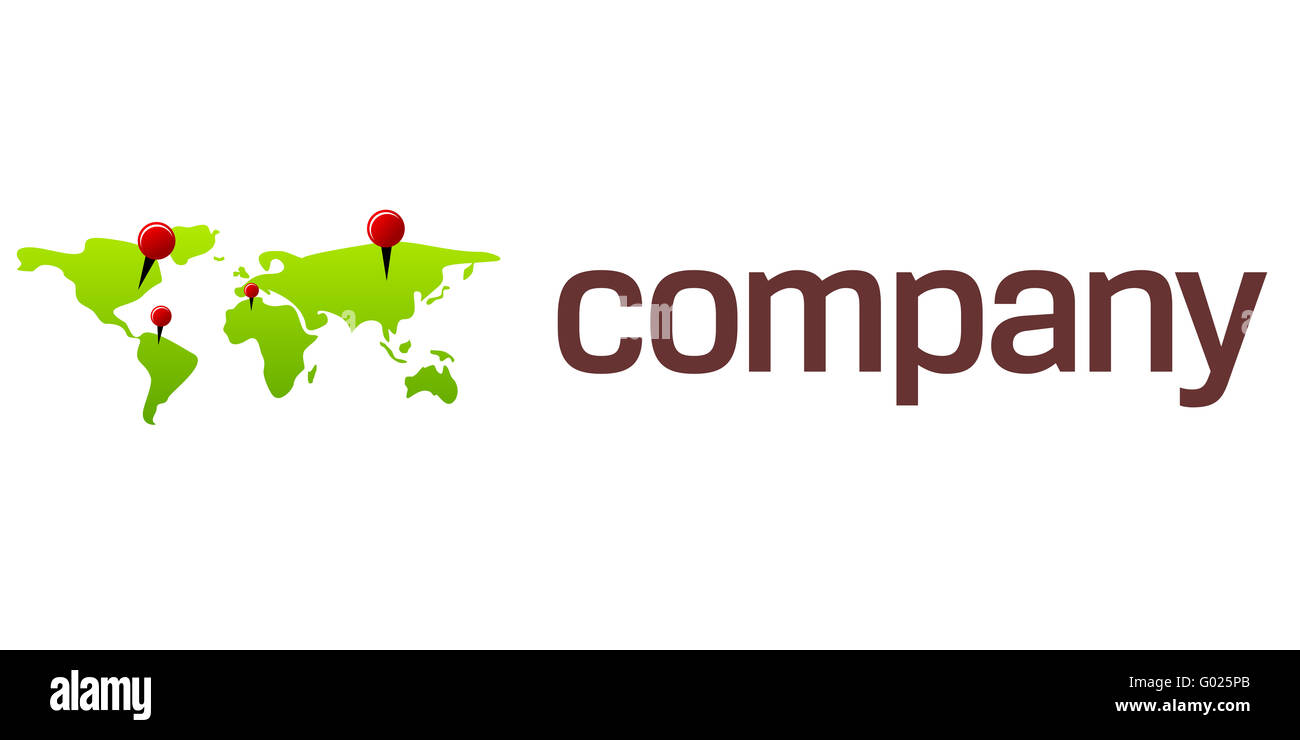 World map travel logo Stock Photo - Alamy