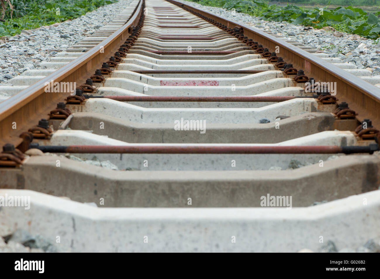 Railroad track rails hi-res stock photography and images - Alamy