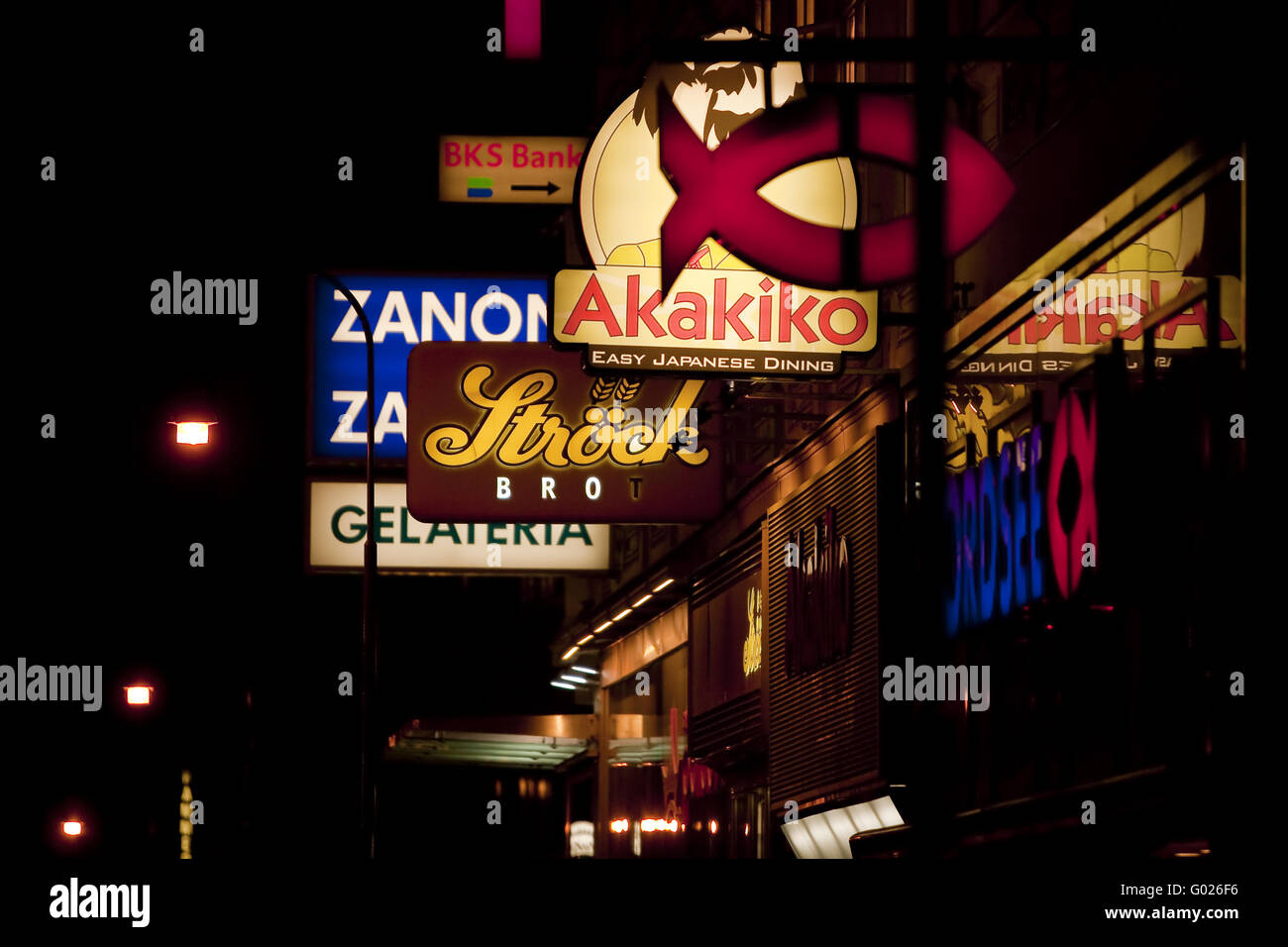 neon sign in vienna downtown Stock Photo - Alamy