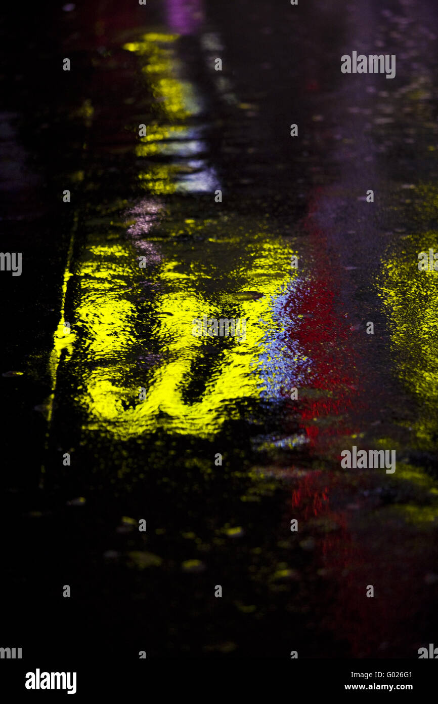 neon sign from Mc Dounald reflects light Stock Photo - Alamy