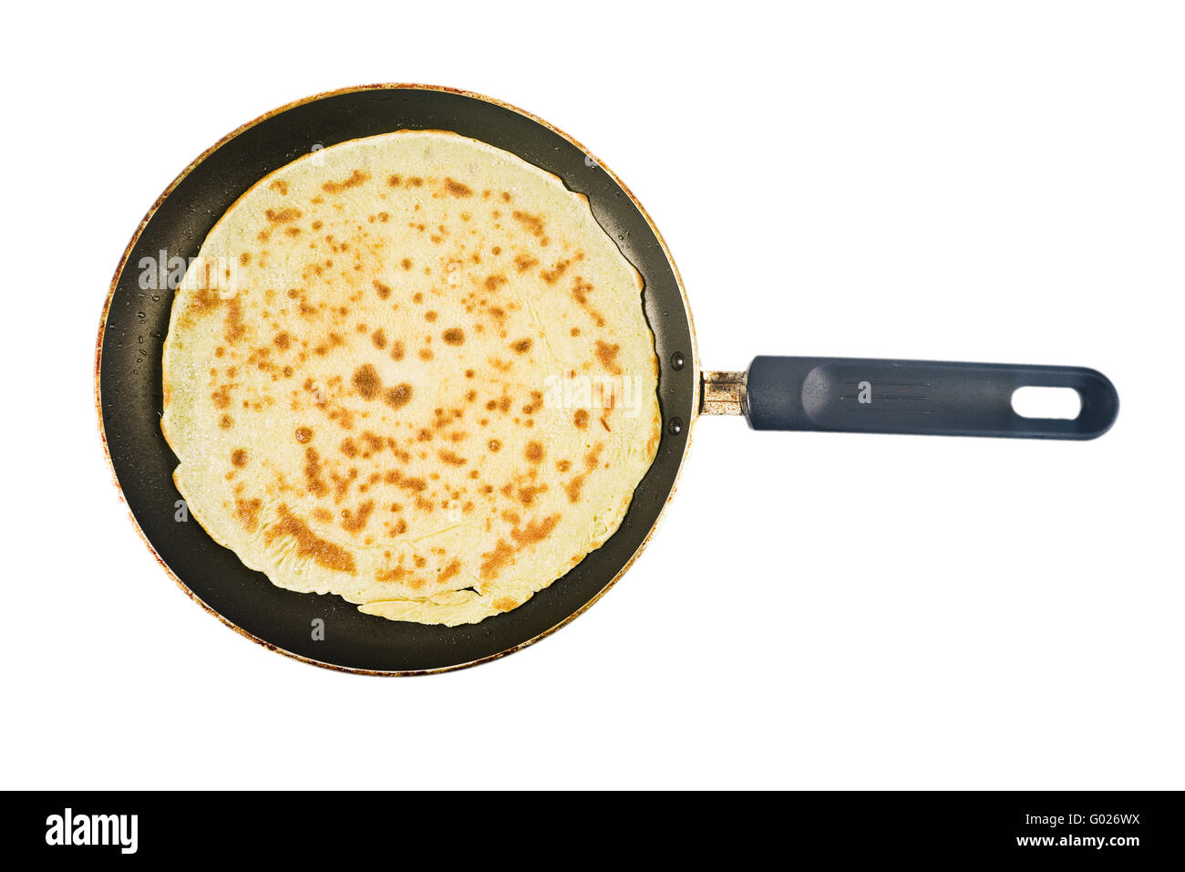 pancake in a pan Stock Photo - Alamy