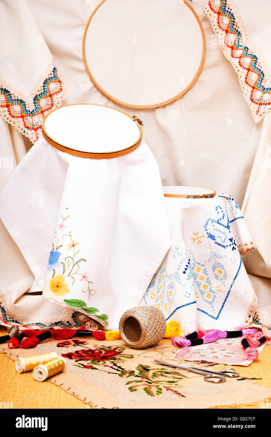 Embroidery materials hi-res stock photography and images - Alamy