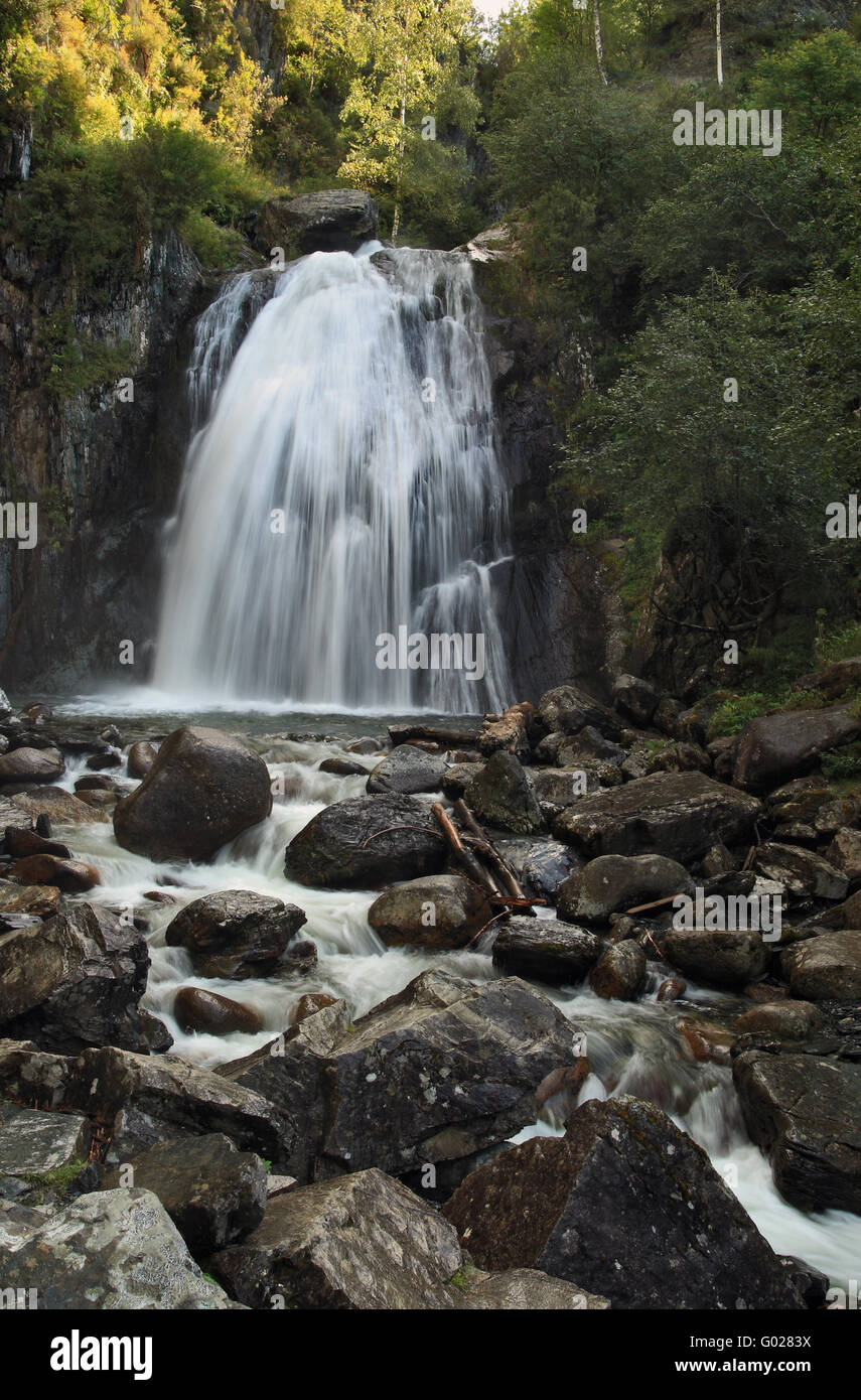 Sights of the Altay State Natural Biospheric Reserve.Falls Korbu Stock ...