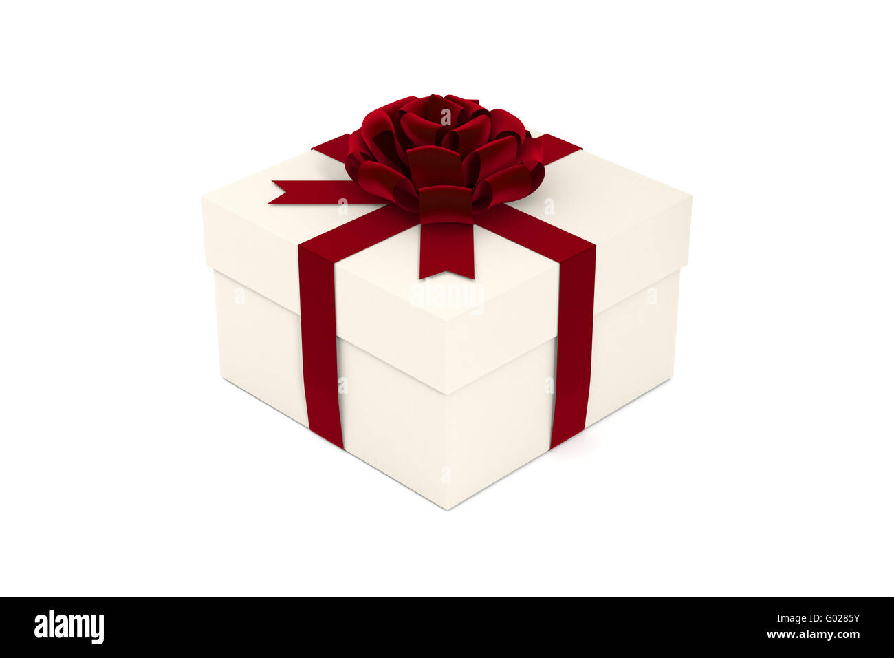 Present box red ribbon hi-res stock photography and images - Alamy