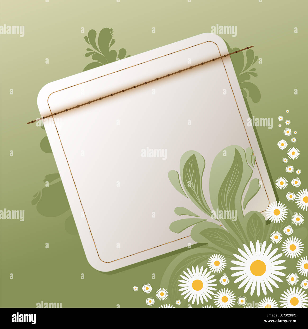 floral background with empty note Stock Photo - Alamy