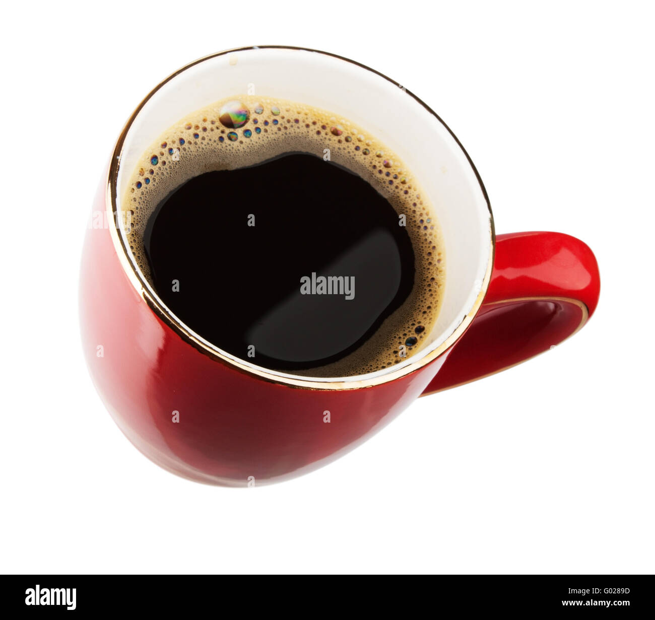 red cup of coffee isolated on white background Stock Photo - Alamy