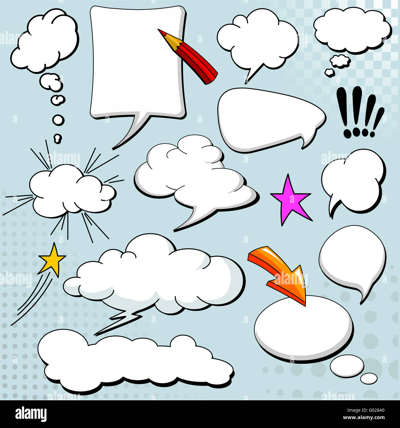 Comics style speech bubbles Stock Photo - Alamy