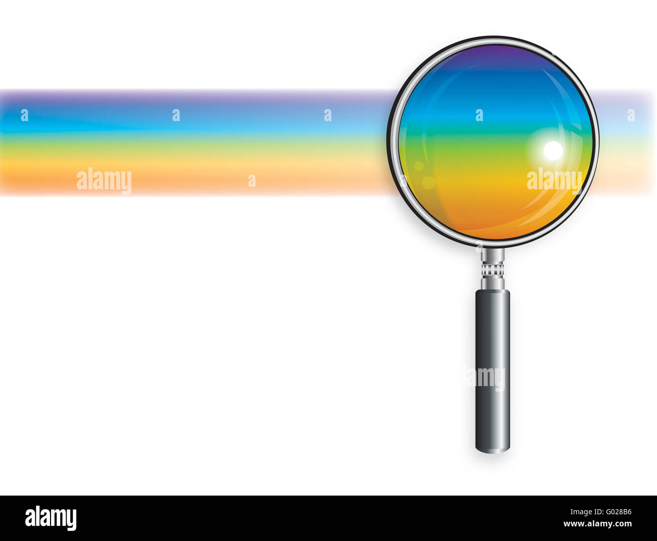 Rainbow And Magnifying Glass Stock Photo - Alamy
