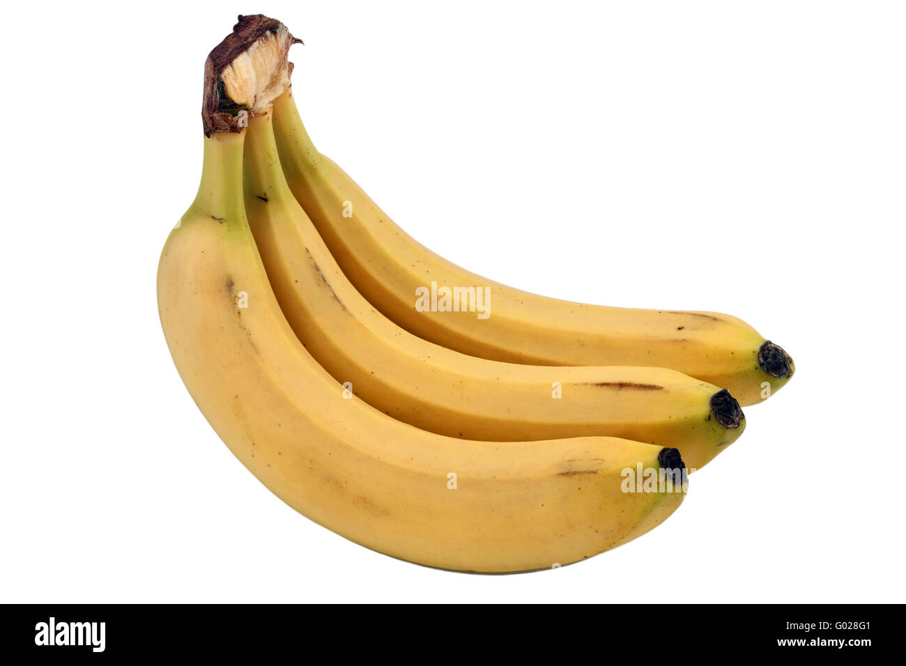 Three ripe banana isolated on white background Stock Photo - Alamy
