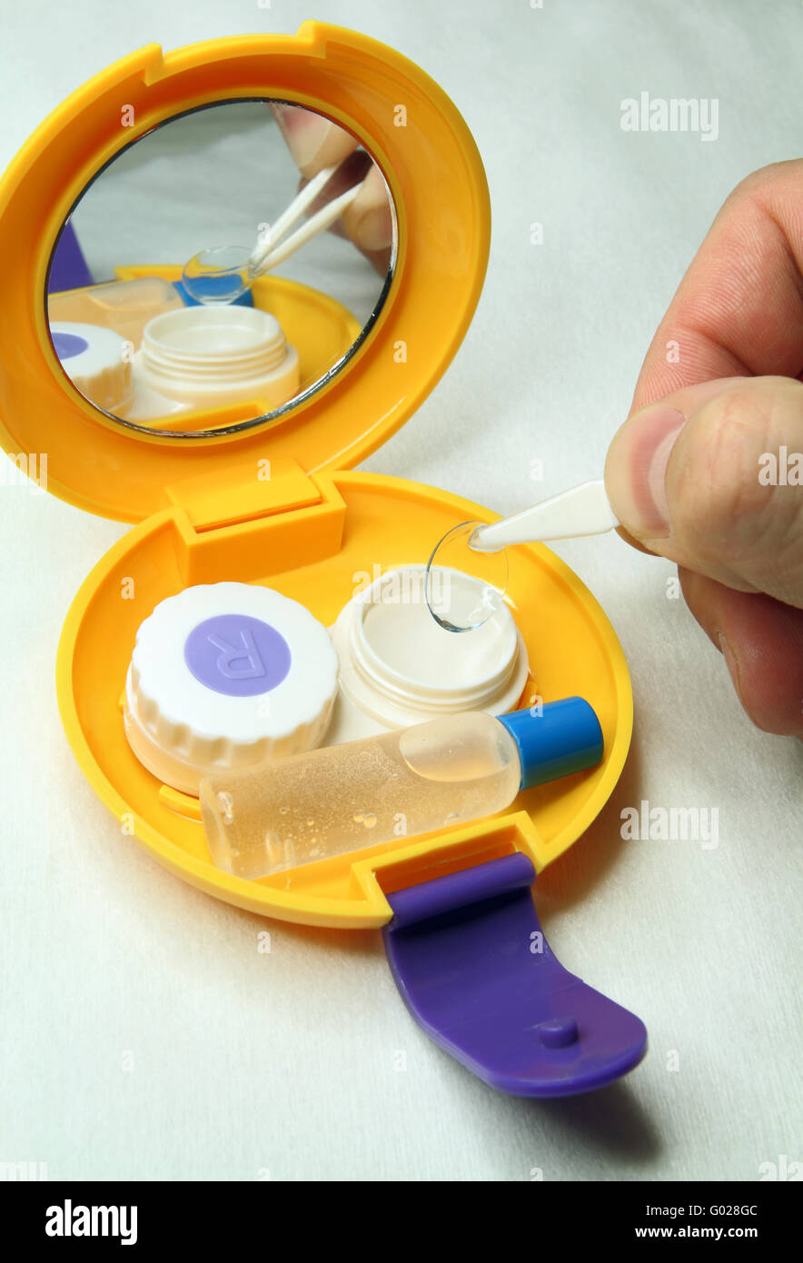 Case for transport and storage of soft contact lenses Stock Photo - Alamy