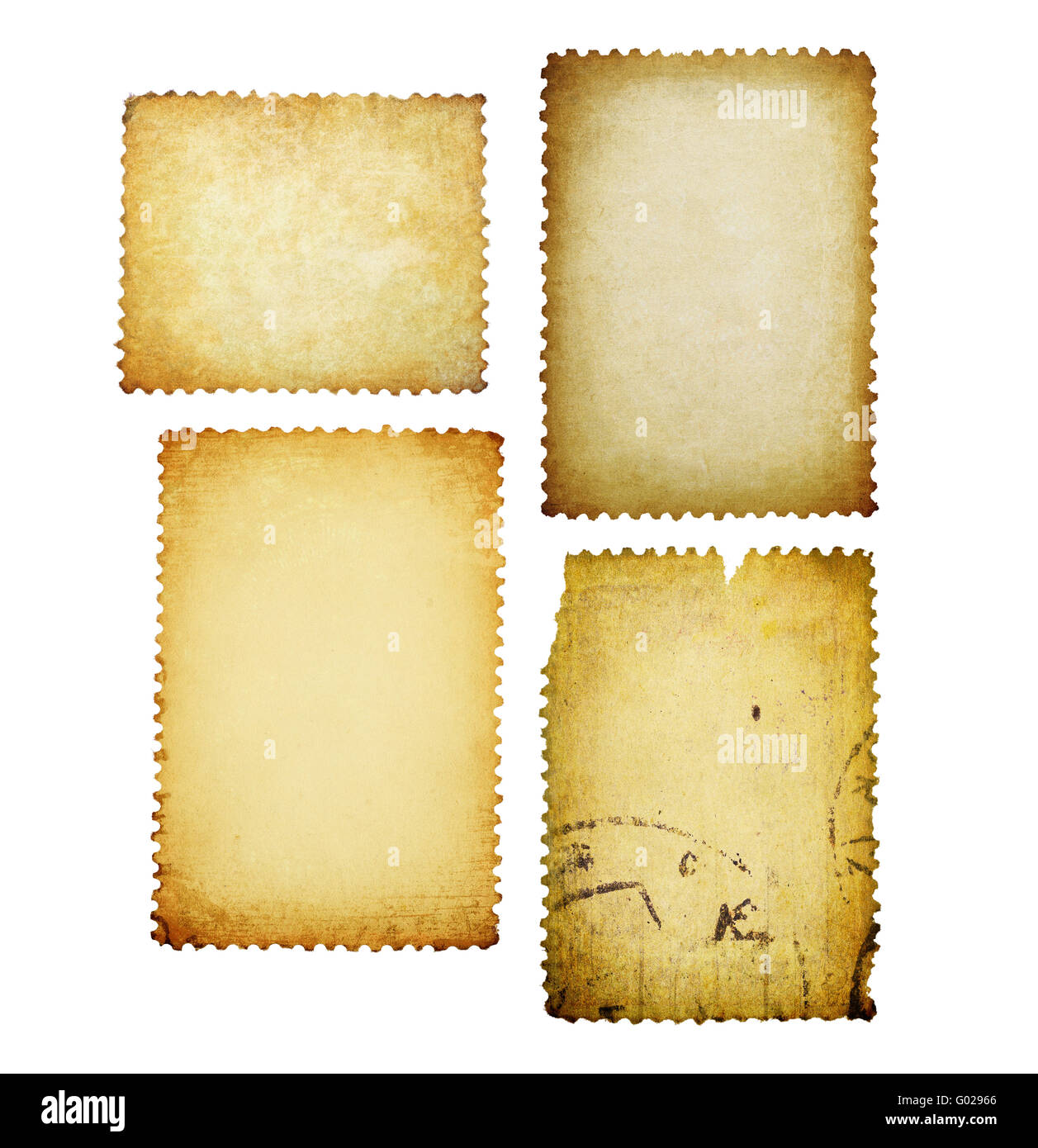 Vintage post stamps with different shapes isolated set Stock Photo - Alamy
