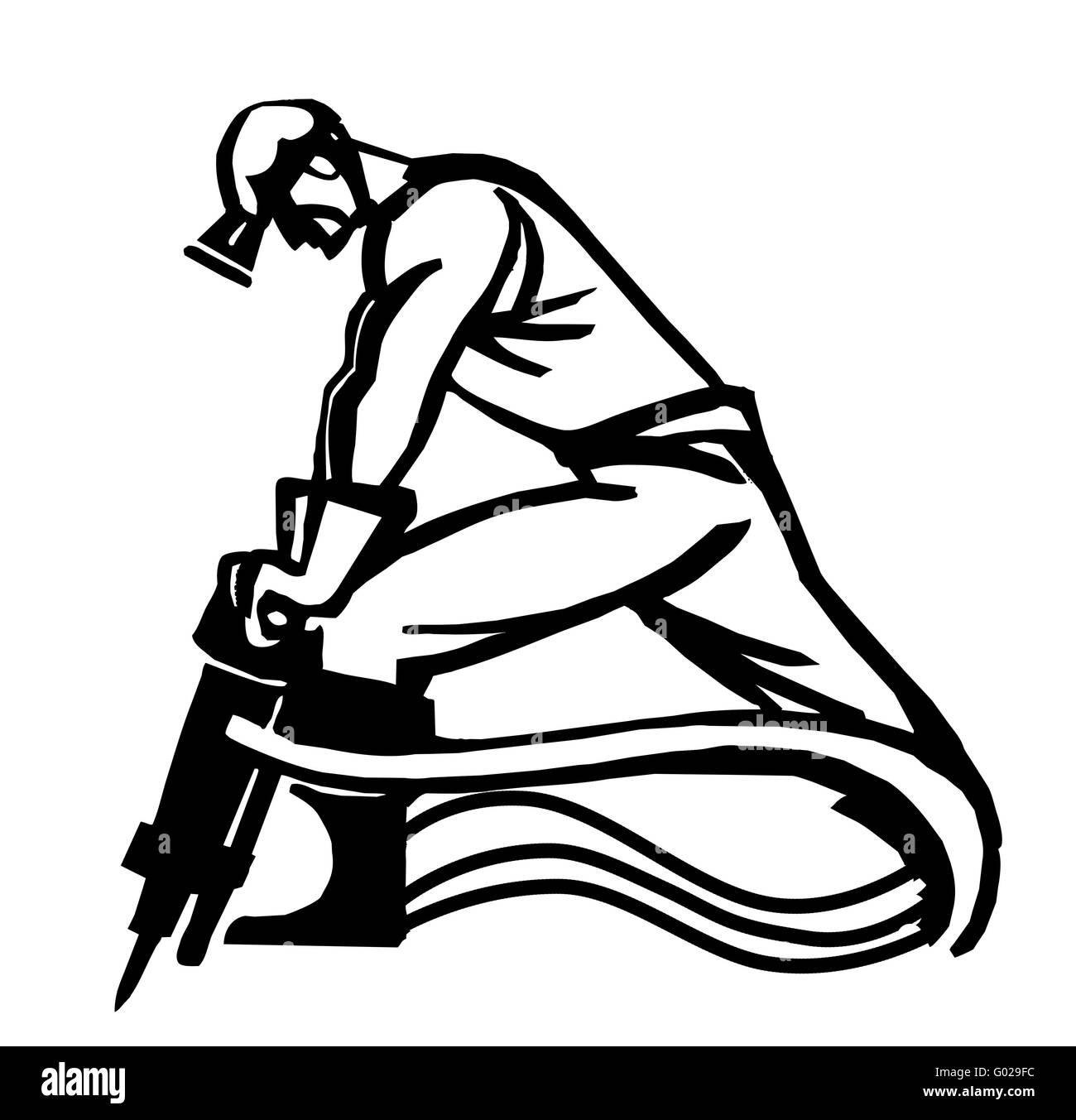 vector illustration of the miner isolated on white background Stock ...