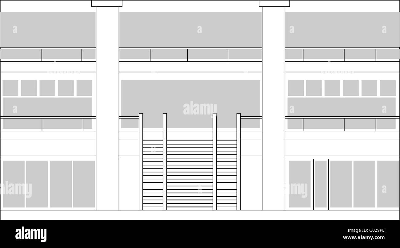 line drawing of an interior lobby of a building Stock Photo - Alamy