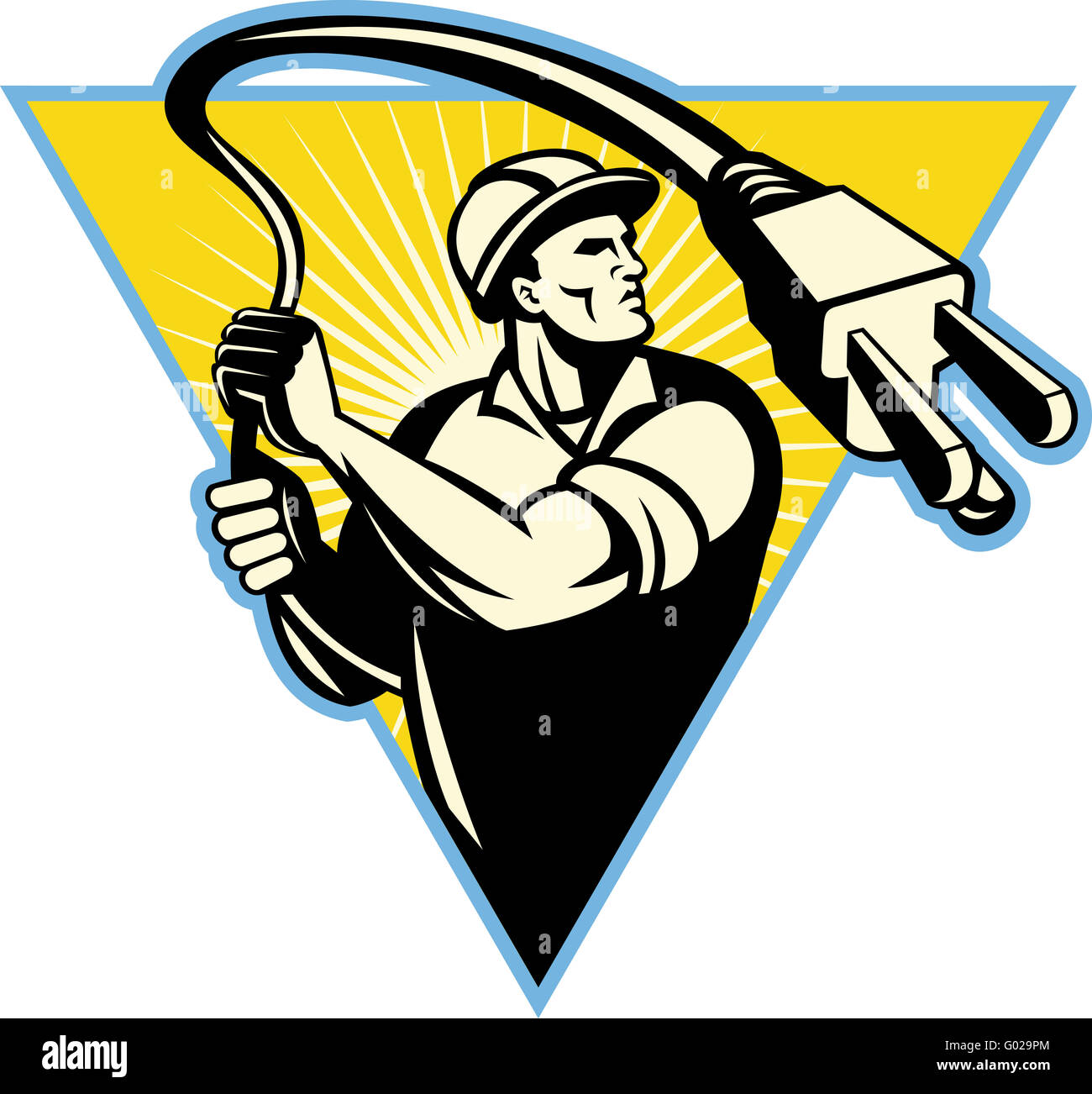 Electrician lasso electric plug inside triangle Stock Photo - Alamy