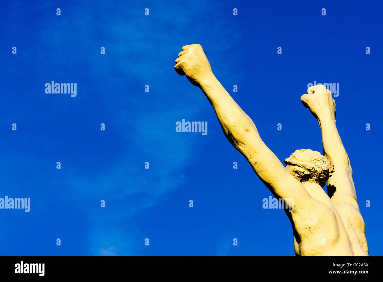 Gesture of the conqueror Stock Photo - Alamy