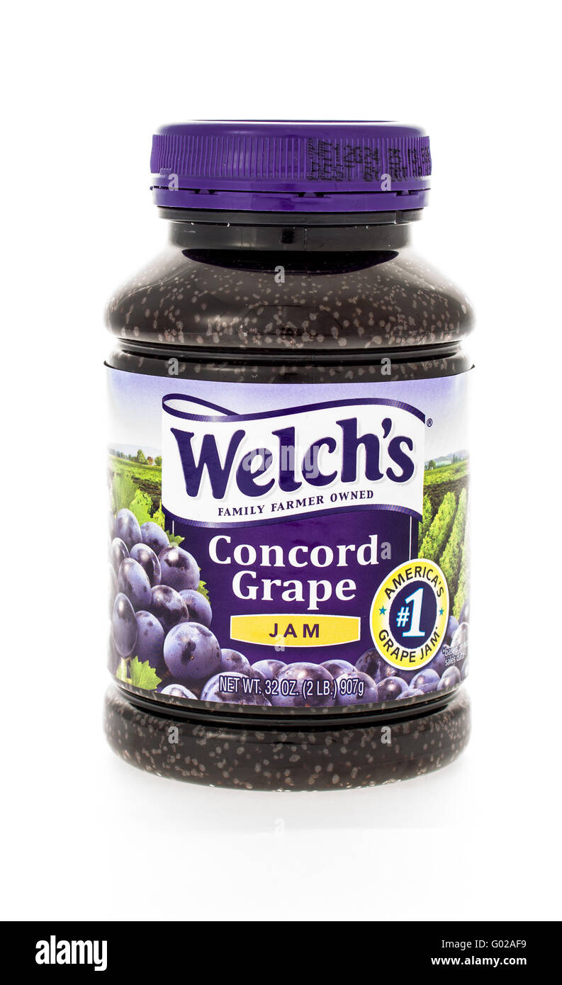 Winneconne, WI - 7 February 2015: Plastic jar of Welch's Concord Grape ...