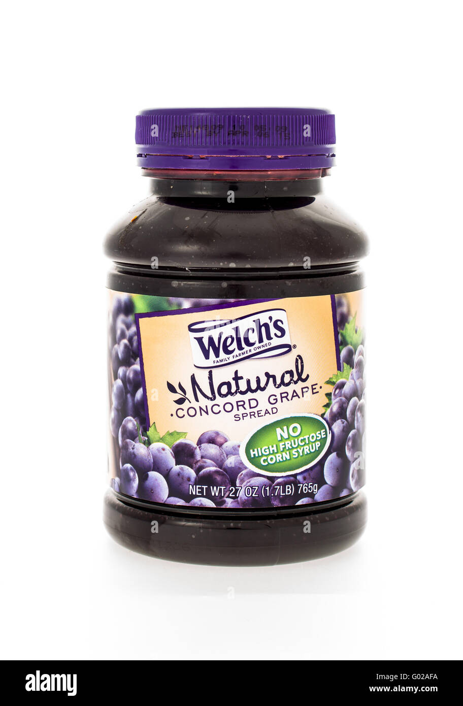 Winneconne, WI - 7 February 2015: Plastic jar of Welch's Natural ...