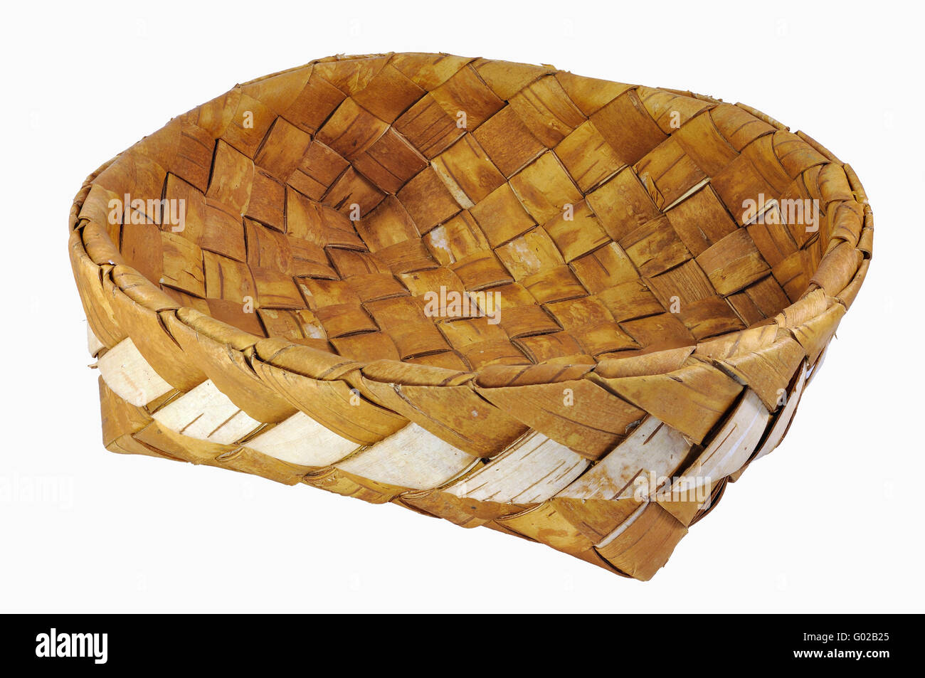 Empty braided birch-bark bread box Stock Photo - Alamy
