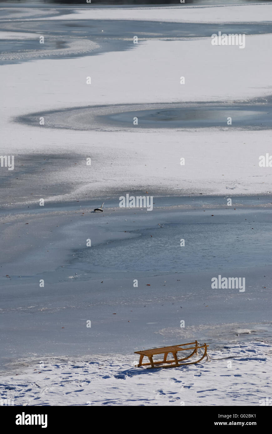 Sledge on snow Stock Photo - Alamy